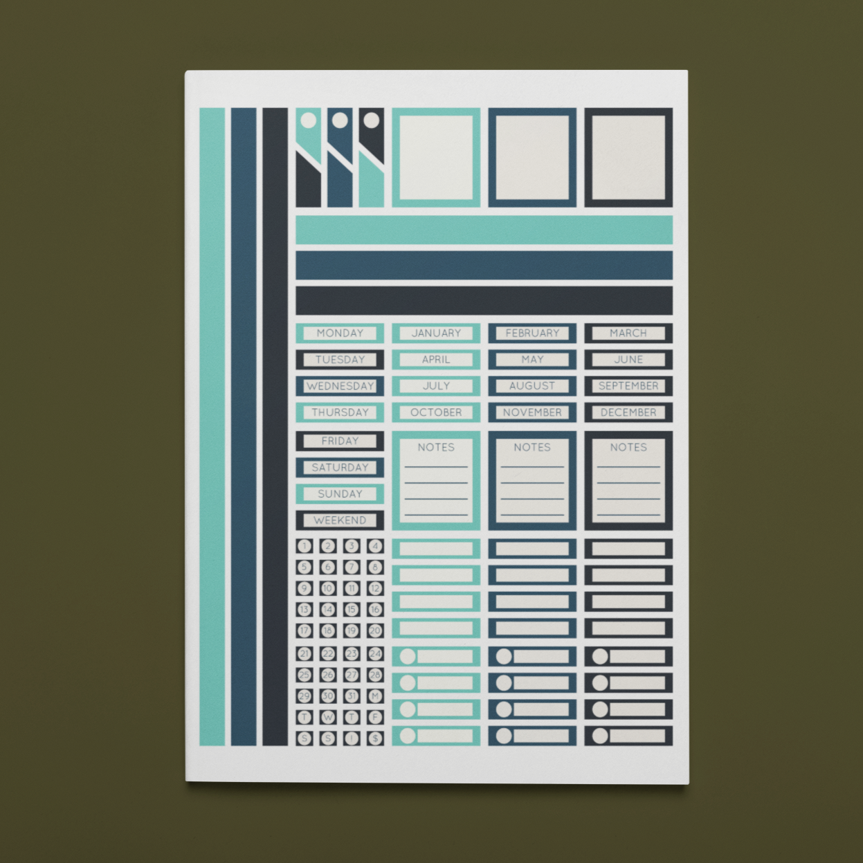 Printable Deep Ocean Planner Sticker Set – The Seasonal Pages