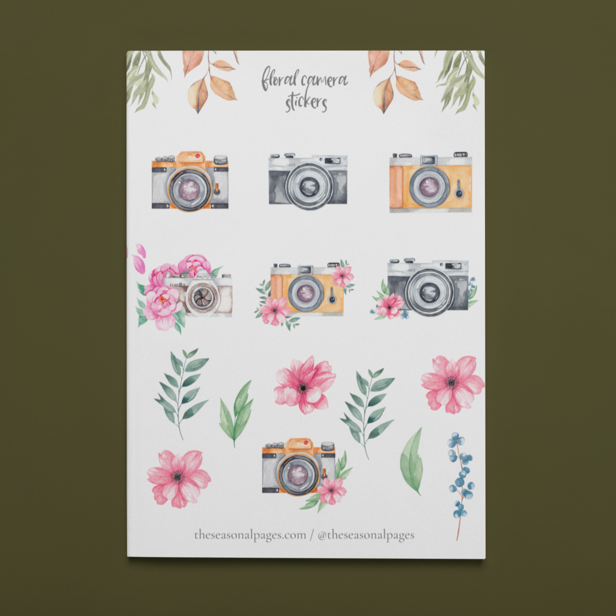 Printable Floral Camera Sticker Set – The Seasonal Pages