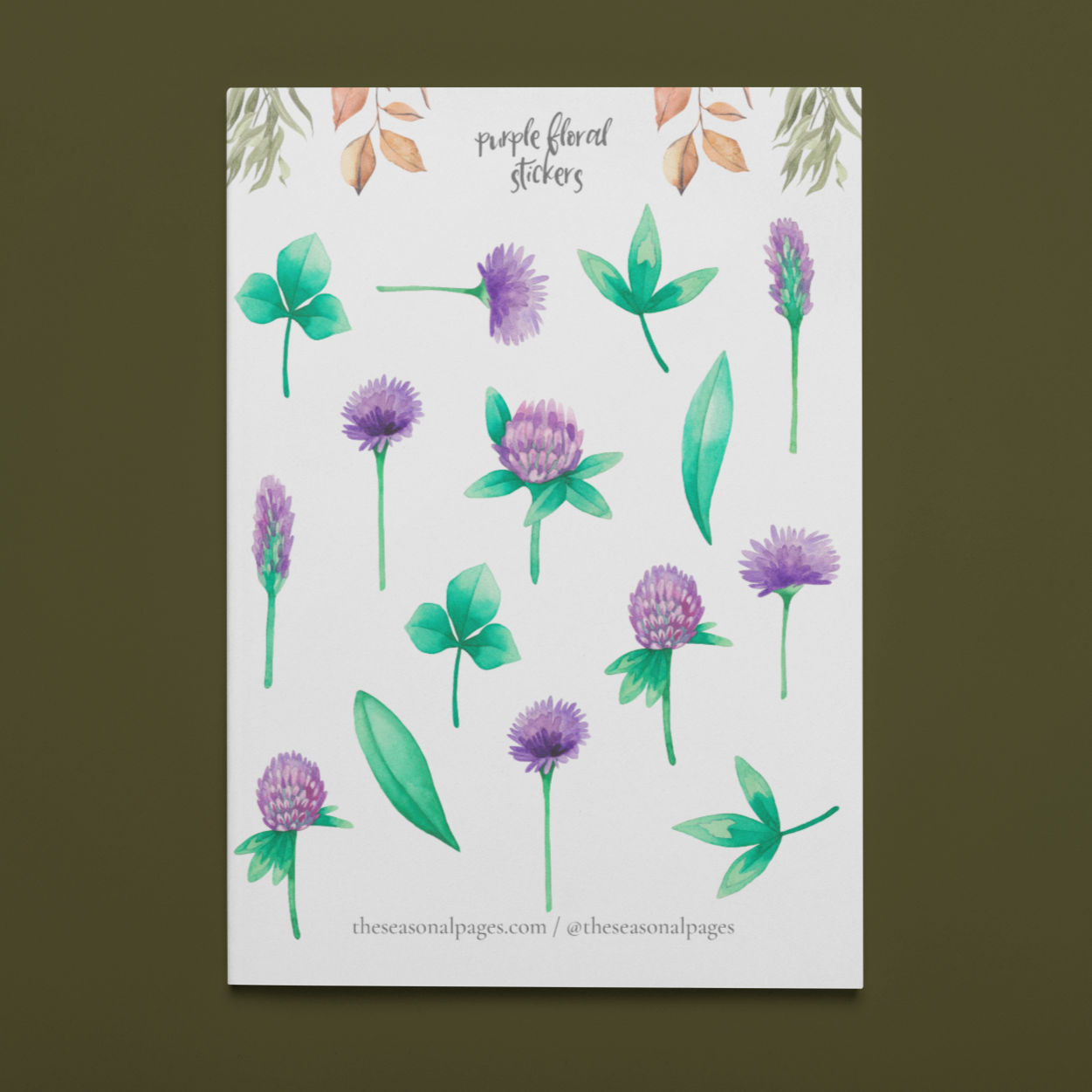 Printable Purple Floral Sticker Set – The Seasonal Pages