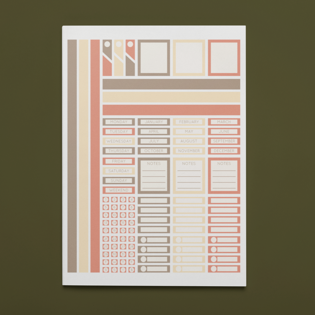 Printable Neutral Planner Sticker Set – The Seasonal Pages
