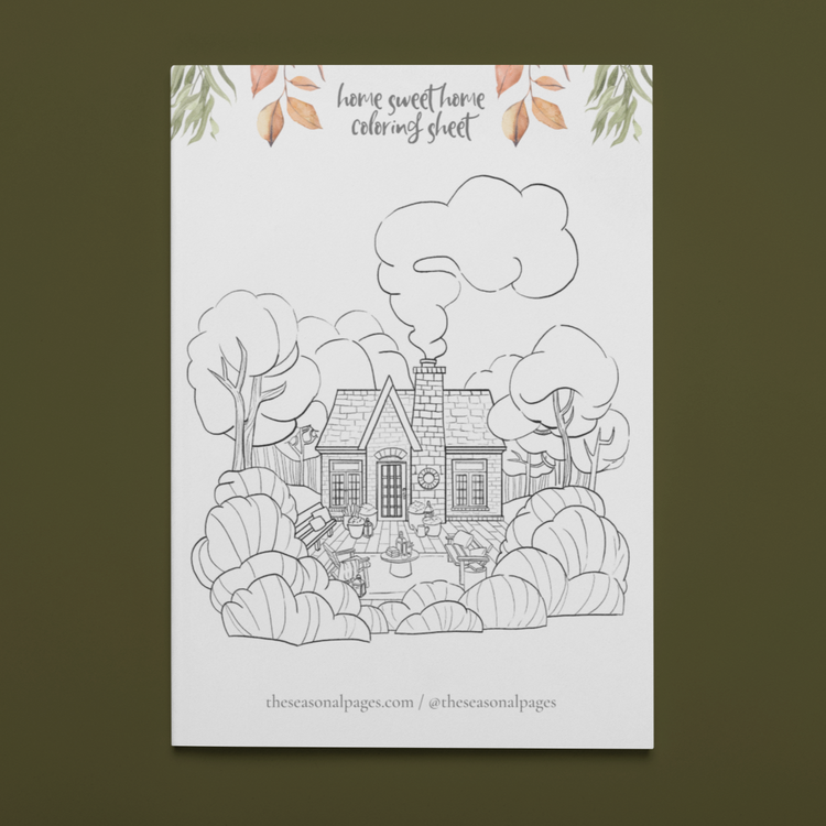 Home Sweet Home Coloring Page Printable – The Seasonal Pages