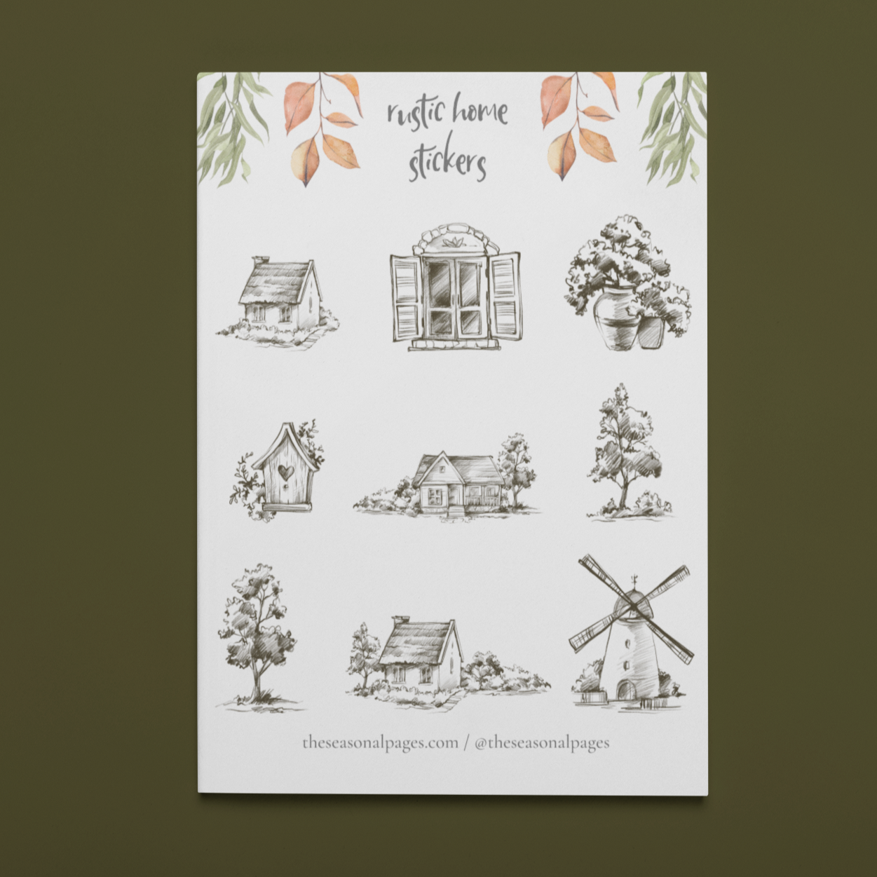 Printable Black & White Rustic Home Sticker Set – The Seasonal Pages