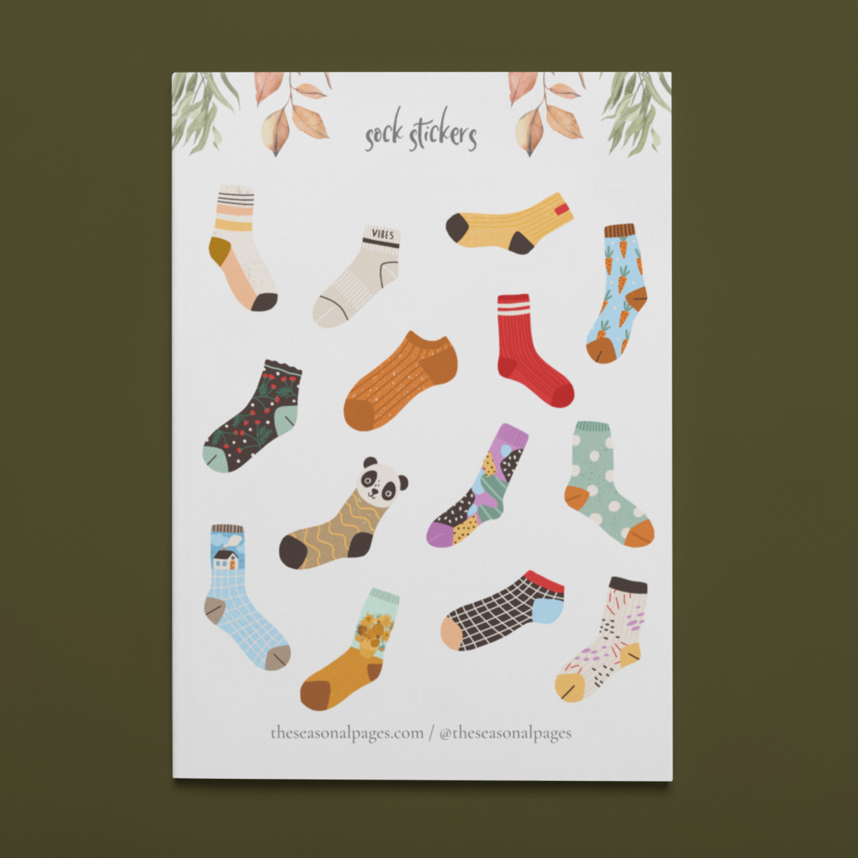 Printable Sock Sticker Set – The Seasonal Pages