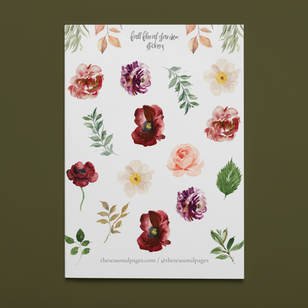 Printable Fall Floral Garden Sticker Set – The Seasonal Pages