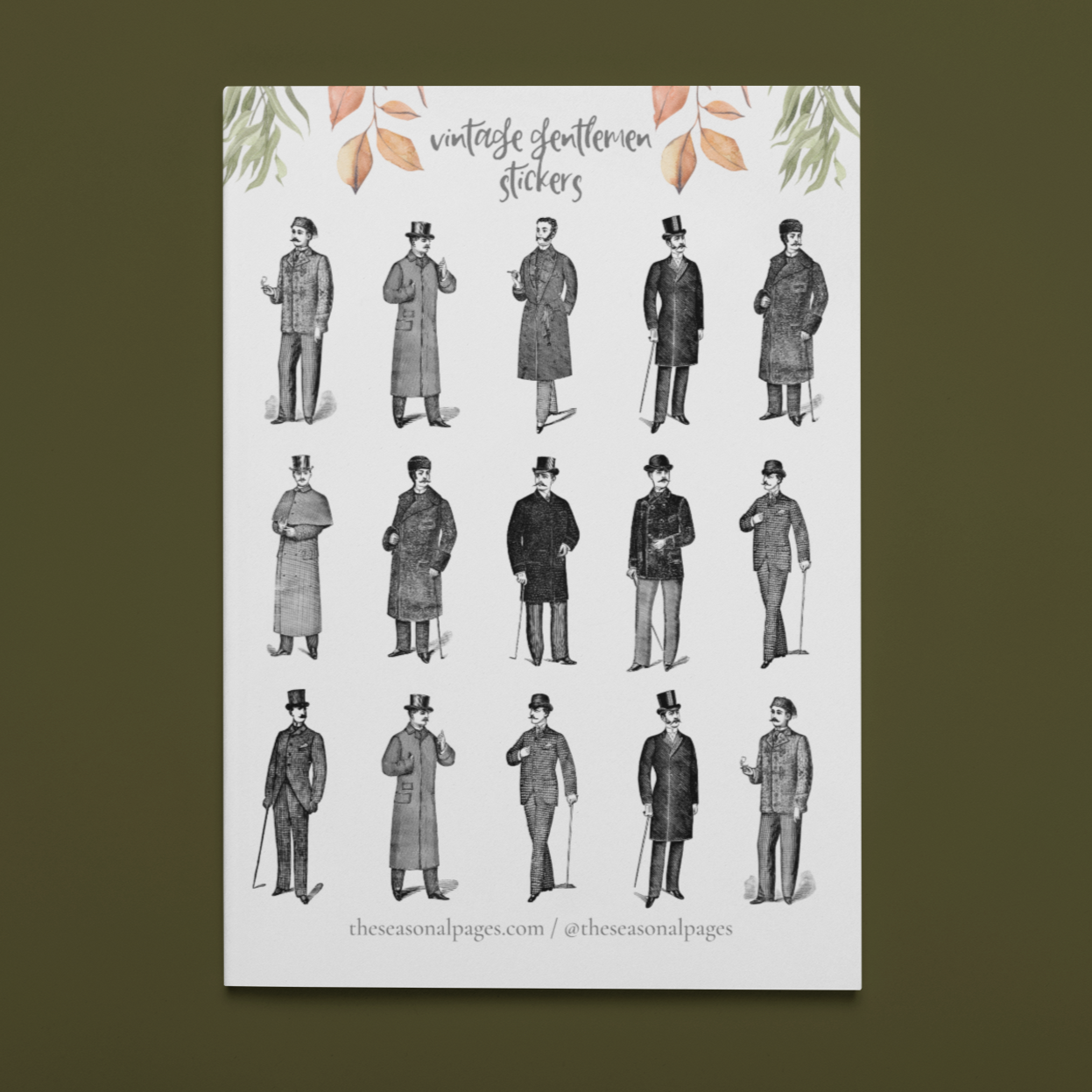 Printable Vintage Gentlemen Sticker Set – The Seasonal Pages